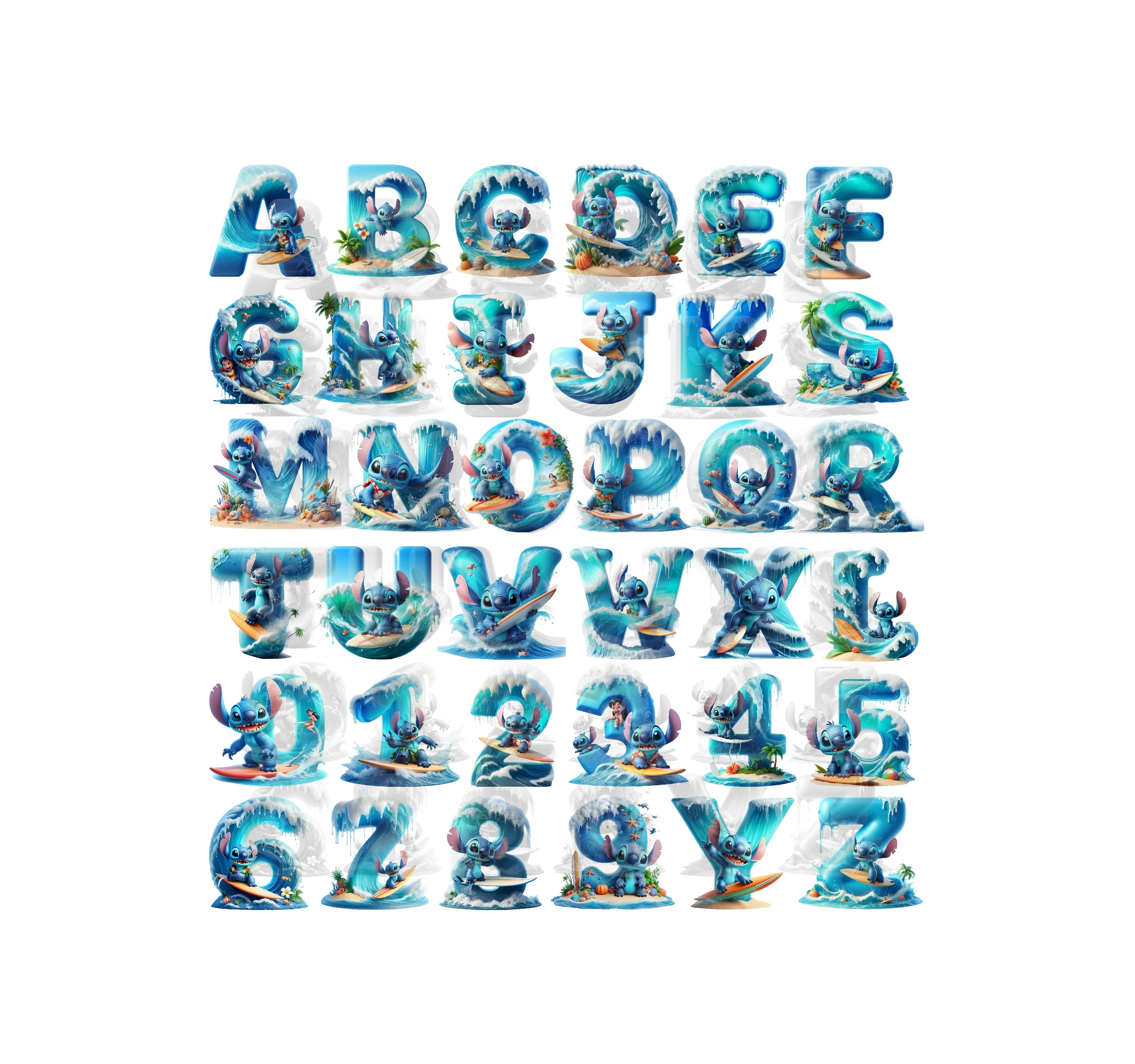 Alphabet Stitch Mer Transfert Thermocollant - Prêt à poser - Designs ...