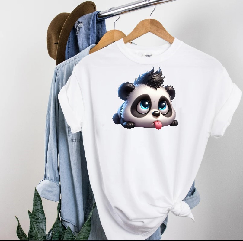 Panda Humour Langue Transfert Thermocollant - Prêt à poser - Designs ...