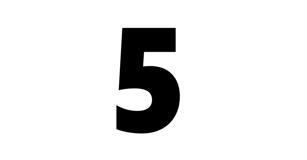 Chiffre 5 Motif Thermocollant - TEXTES/ALPHABETS - CHIFFRES - Flex Textile