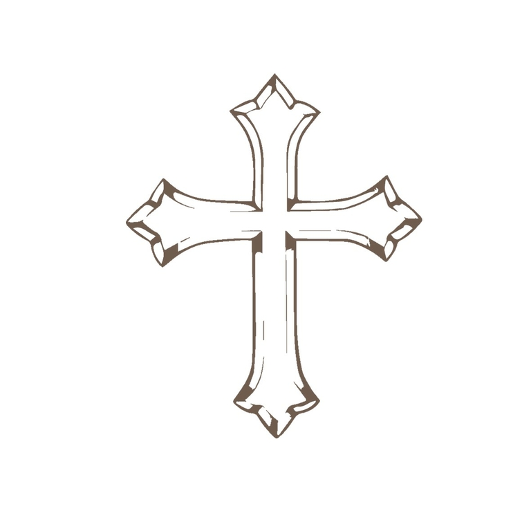 Dessins De Croix Simples Symbole Croisé Simple, Dessin Au Crayon Sur