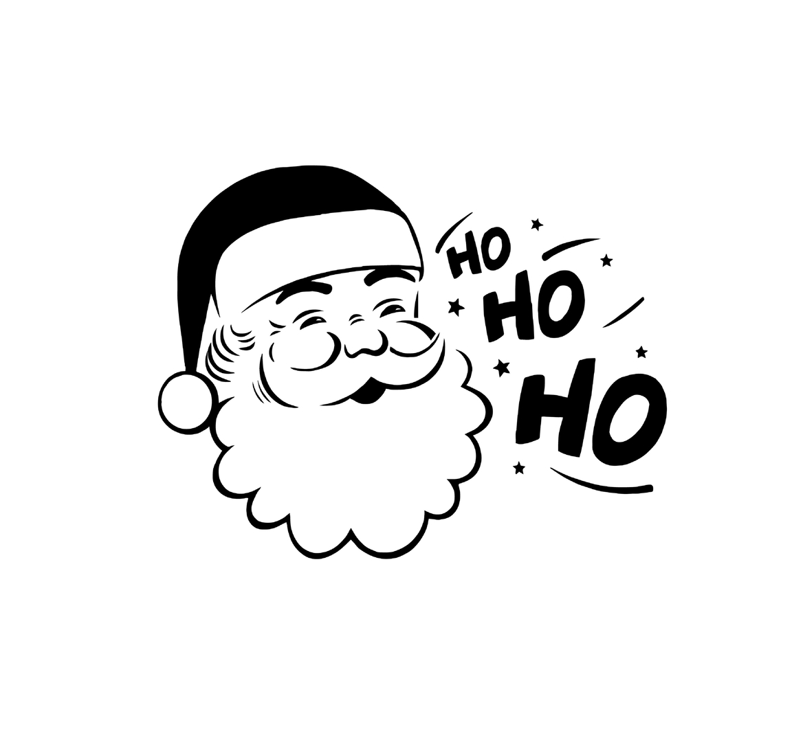 Père Noël HO HO HO Motif Thermocollant - EVENEMENTS/NOËL - Flex Textile