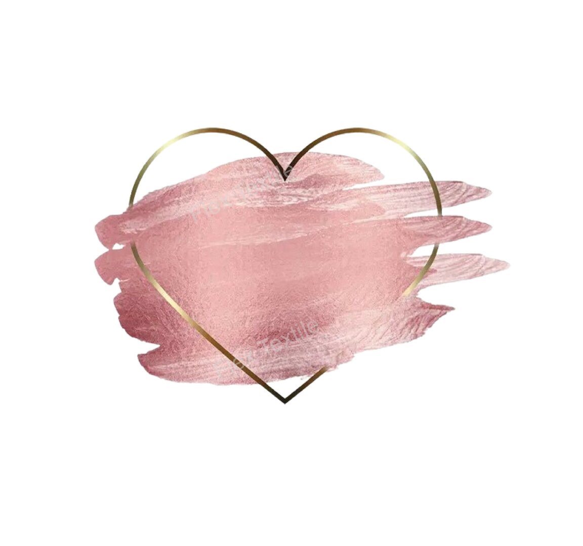 Coeur Doré Rose Transfert Thermocollant - Prêt à poser - Designs ...