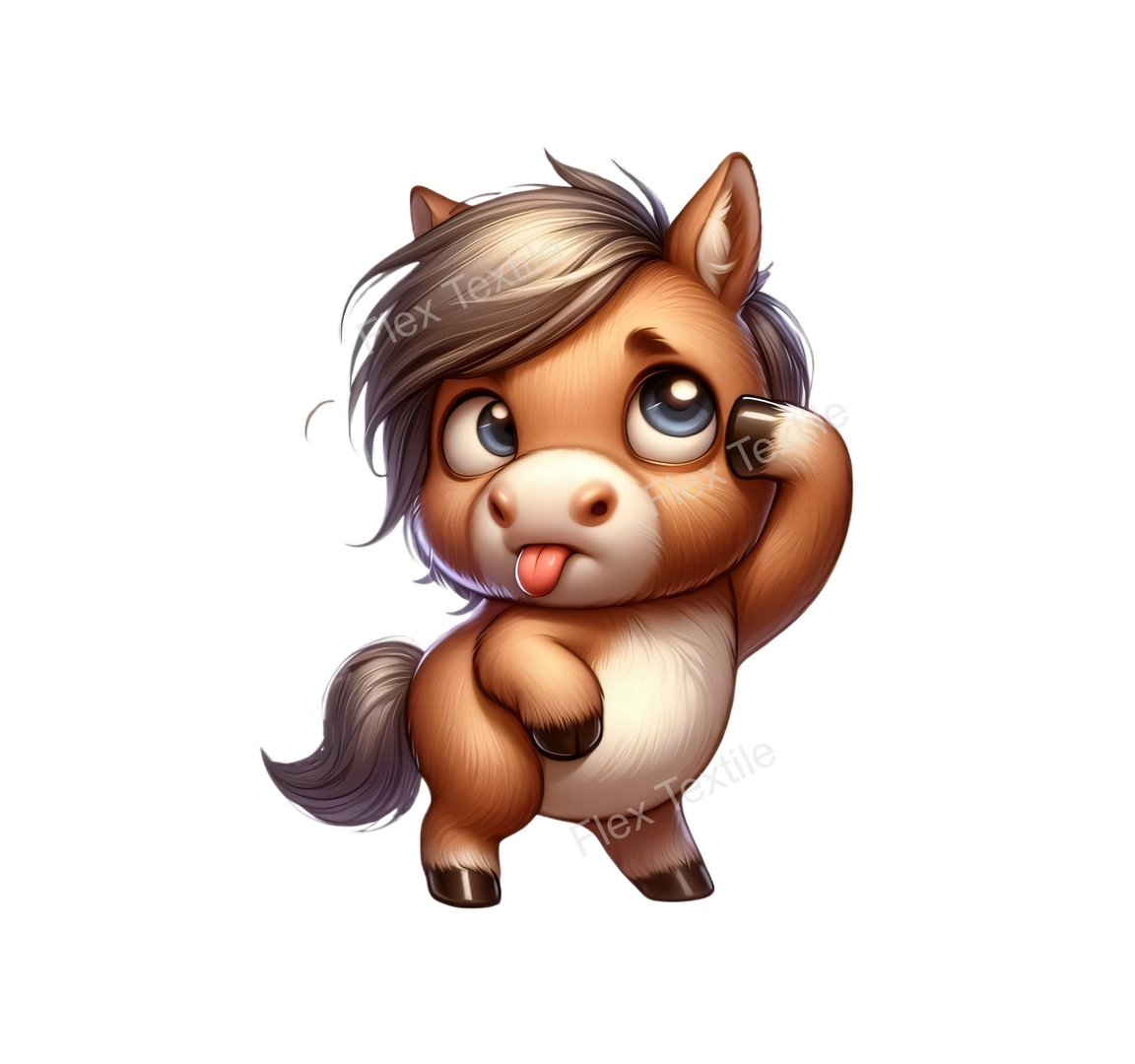 Cheval Humour Langue Transfert Thermocollant - Prêt à poser - Designs ...