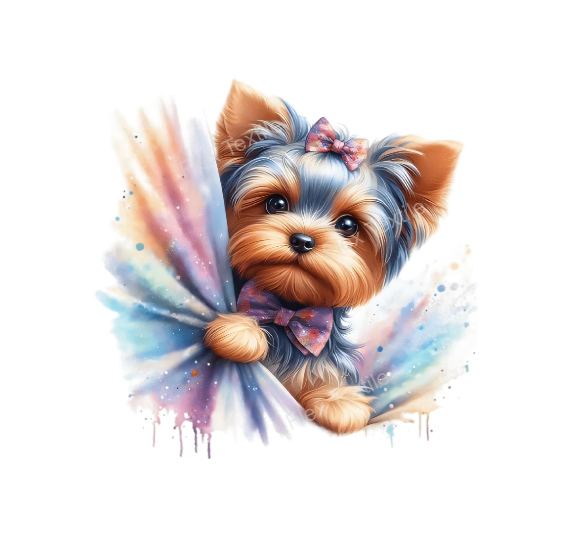 Chien Yorkshire Noeuds Transfert Thermocollant - Prêt à poser - Designs ...