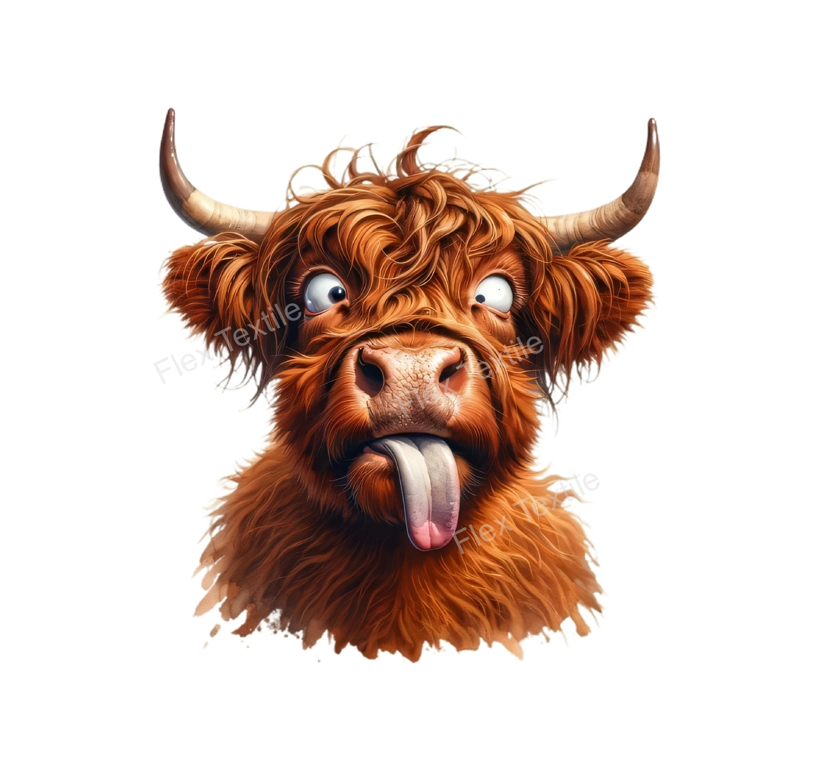 Vache Louche Langue Transfert Thermocollant - Prêt à poser - Designs ...