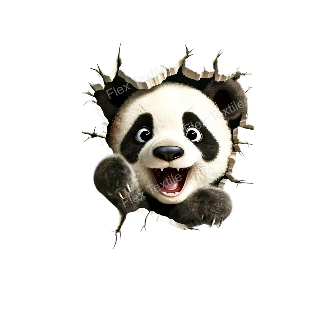 Panda Mur Transfert Thermocollant - Prêt à poser - Designs Stickers ou ...
