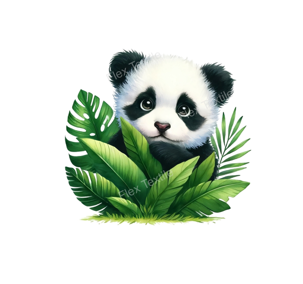 Panda Feuilles Transfert Thermocollant - Prêt à poser - Designs ...