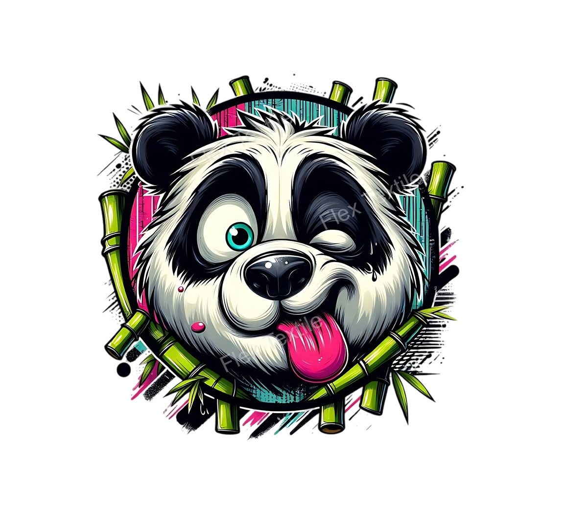 Tête Panda Grimace Transfert Thermocollant - Prêt à Poser - Designs ...