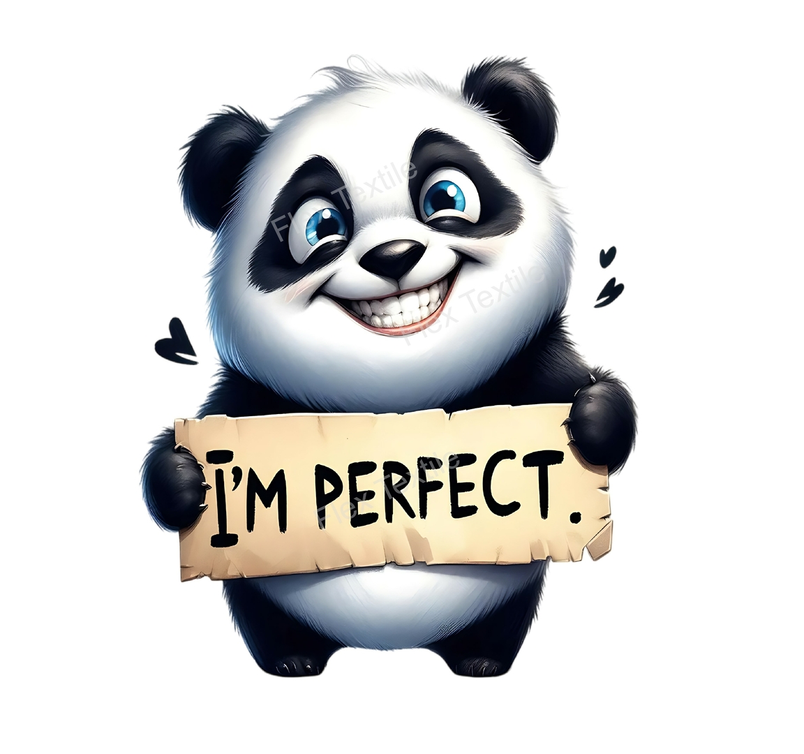 Panda Perfect Transfert Thermocollant - Prêt à Poser - Designs Stickers ...
