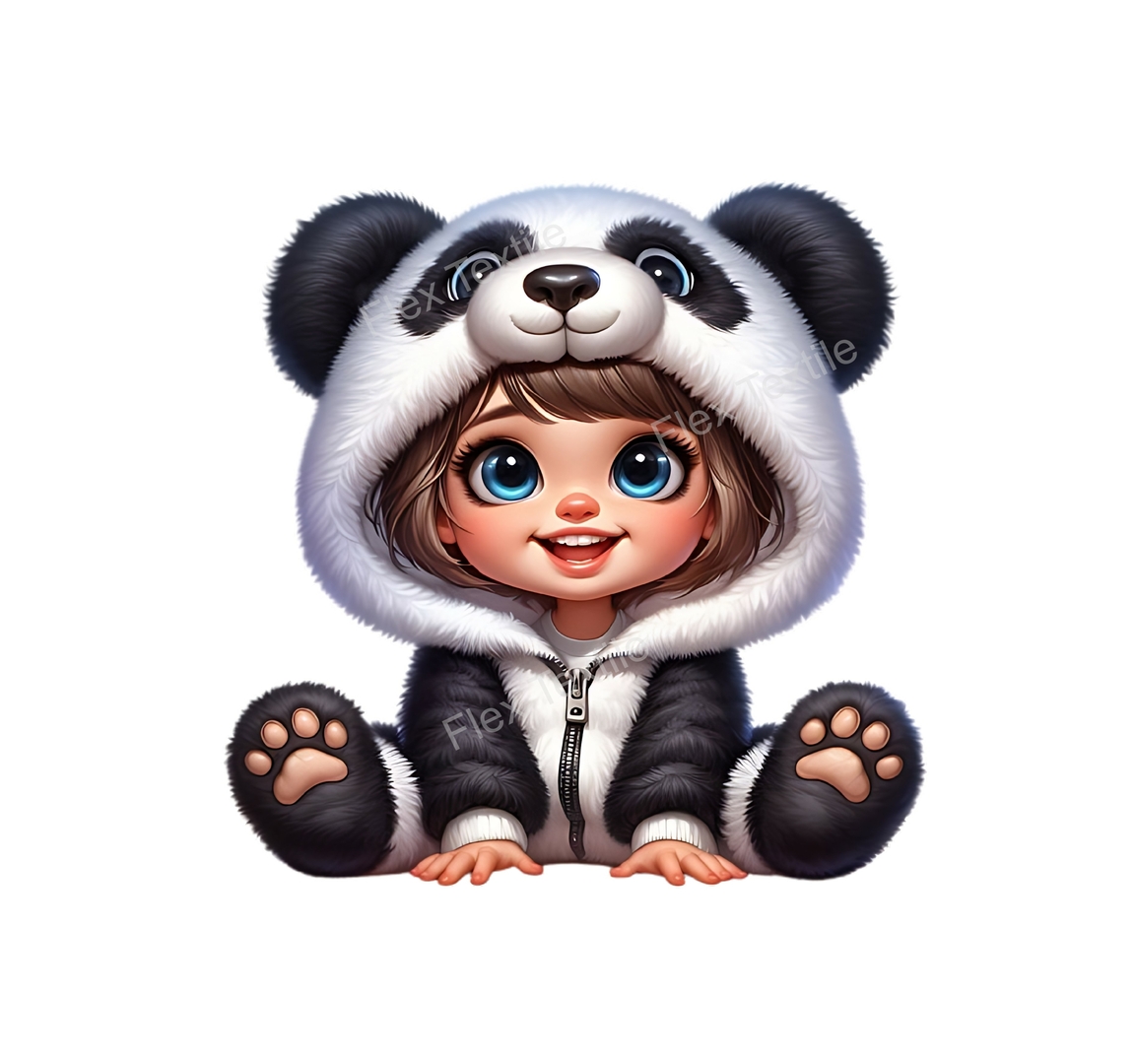 Enfant Panda Transfert Thermocollant - Prêt à Poser - Designs Stickers ...