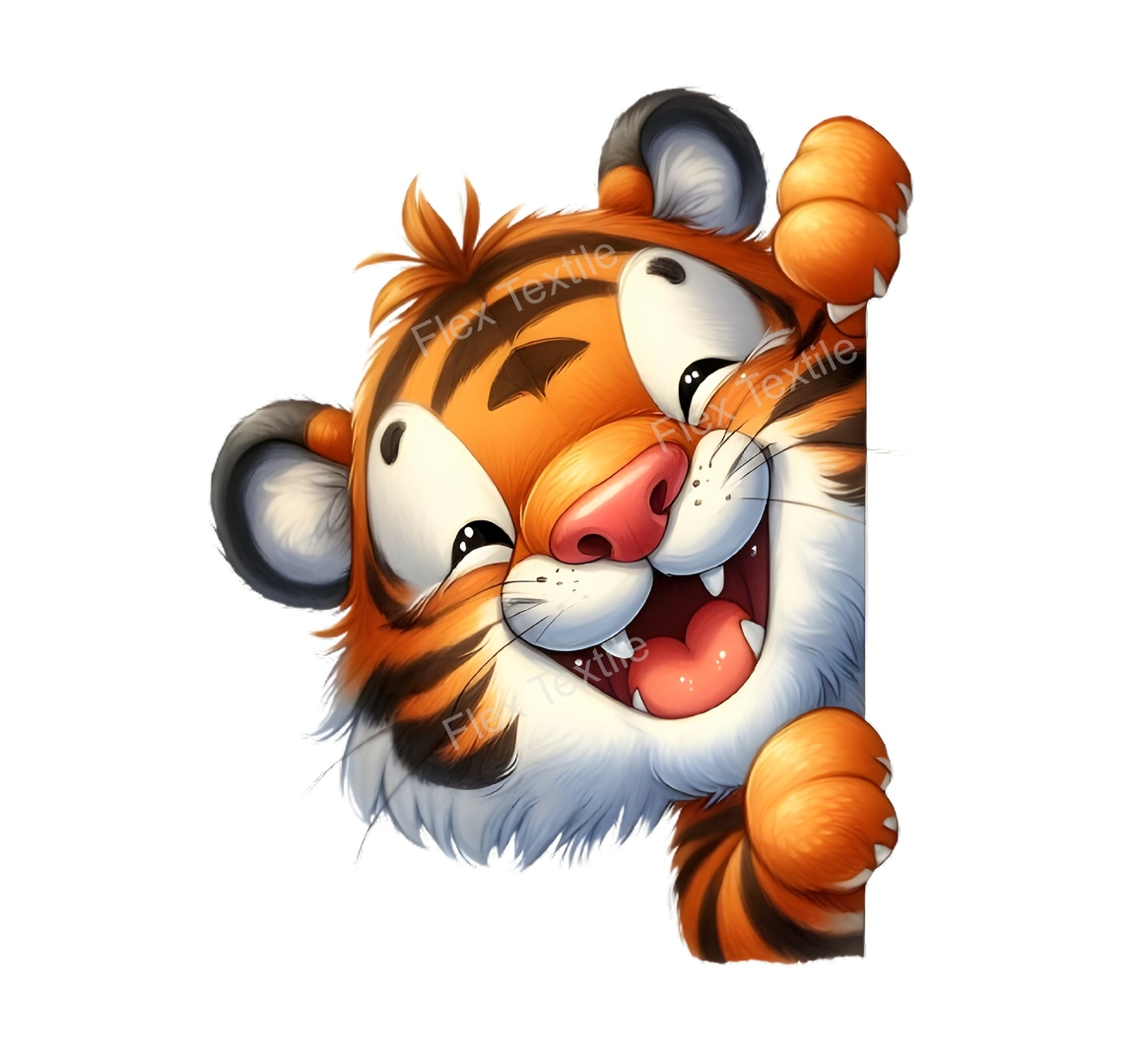 Tigre Rigole Humour Transfert Thermocollant - Prêt à poser - Designs ...