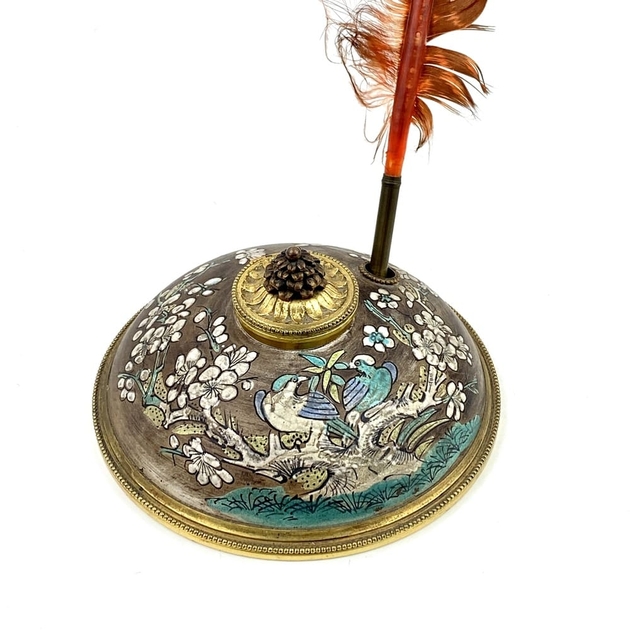 Encrier décoratif et porte-plume vintage et durable | Boutique Broc'Up