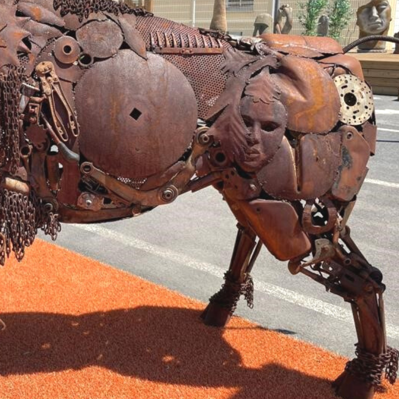 SCULPTURE BISON METAL RECYCLE - EVASION - GeckHome