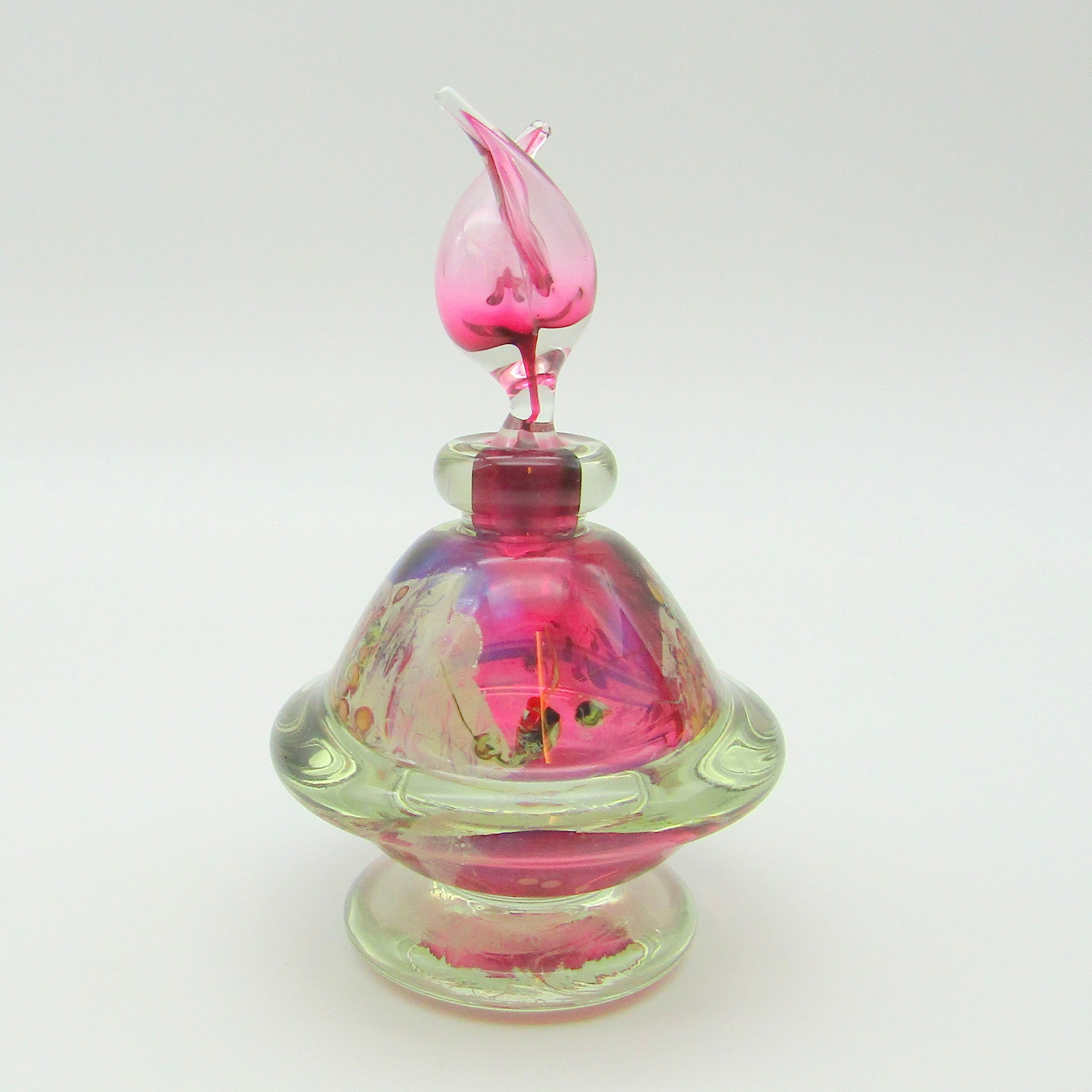 Fernando AGOSTINHO. Flacon verre soufflé décor d'inclusions, XXe