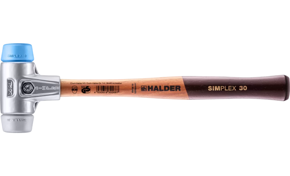 Maillet SIMPLEX TPE souple/moyen boitier alu Ø30mm HALDER - Maillet - e ...