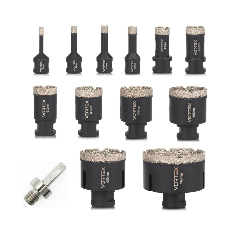 Set de trépans diamants 13 éléments Vortex
