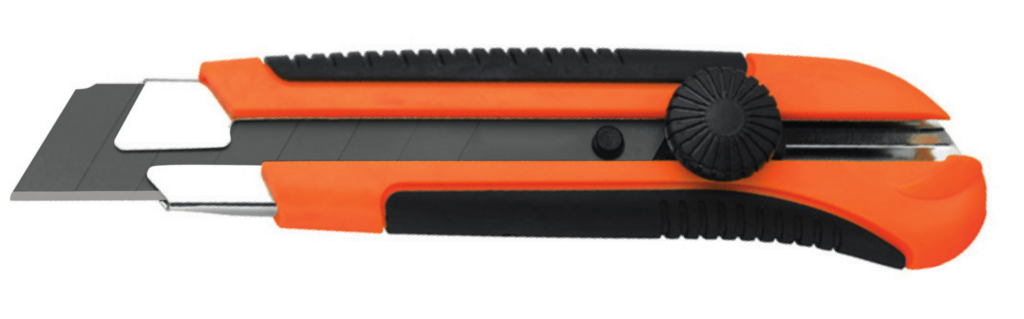 Cutter en plastique avec caoutchouc (lame 25 mm) - Cutter - e-carreleur