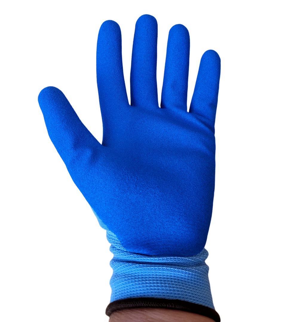 Gant nylon enduit de mousse nitrile "sablé", bleu. - ↓Divers/Gants - e ...