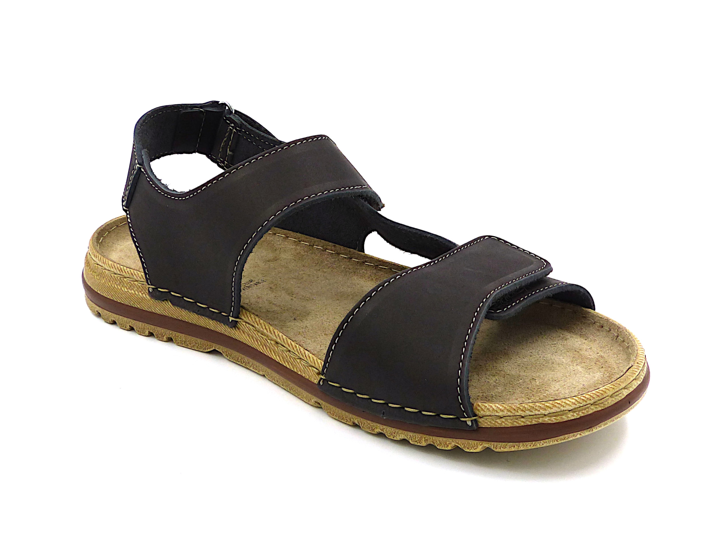 Sandale en cuir et à scratch Pacino - Chaussures Homme - Mes Jolis Souliers