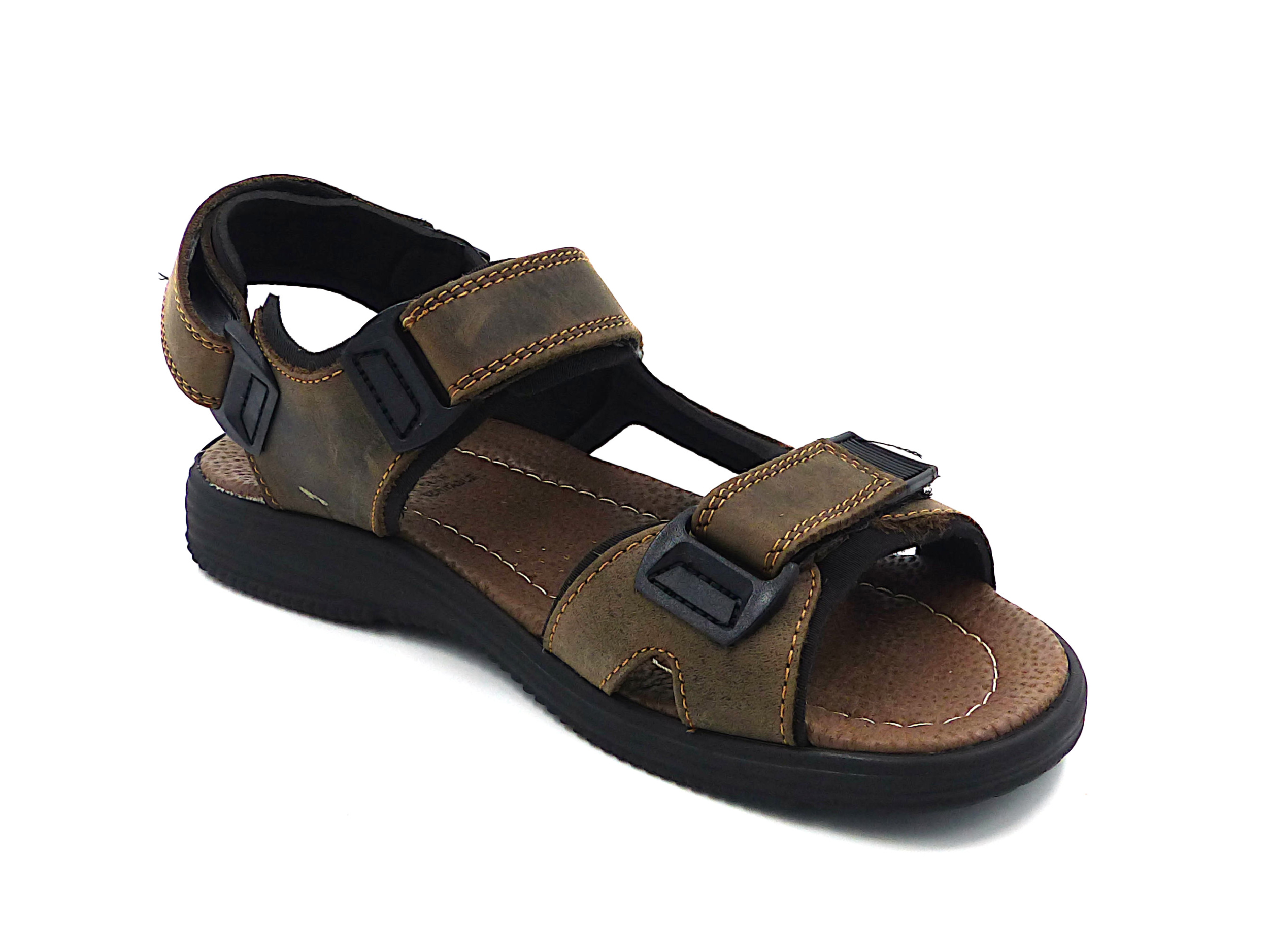 Sandale en cuir à scratch Pino - Chaussures Homme - Mes Jolis Souliers