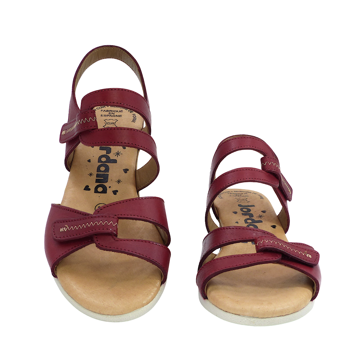 Sandale en cuir 681 Rouge - Sandales et Nu-pieds - Mes Jolis Souliers