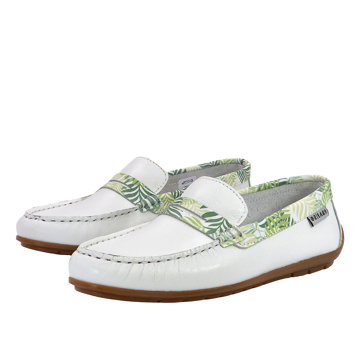 Mocassin plat en cuir 7005 Blanc - Ballerines, Derbies et Mocassins ...