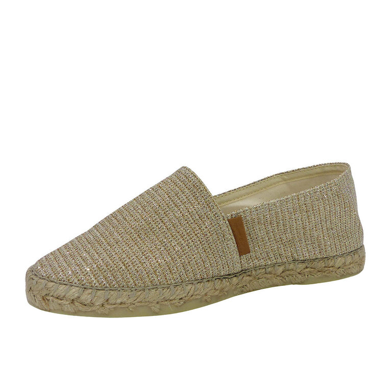 Espadrille plate en toile scintillante 324 VE709 Or - Les espadrilles ...