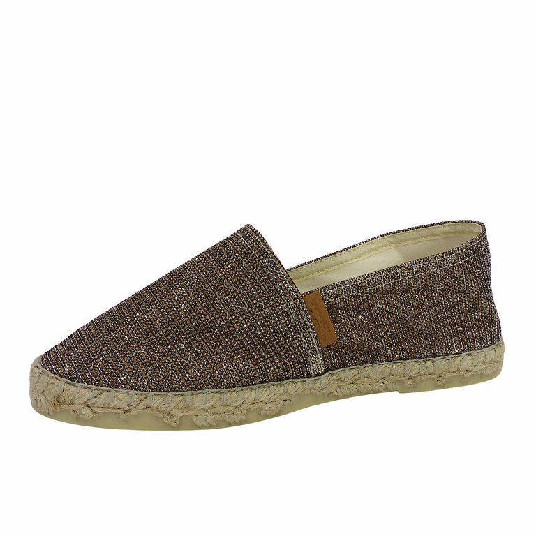 Espadrille plate en toile scintillante 324 VE709 Bronze - Les ...