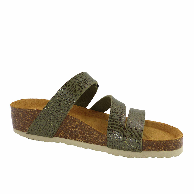 Mule anatomique Bio Artifice Kaki - Chaussures Femme - Mes Jolis Souliers