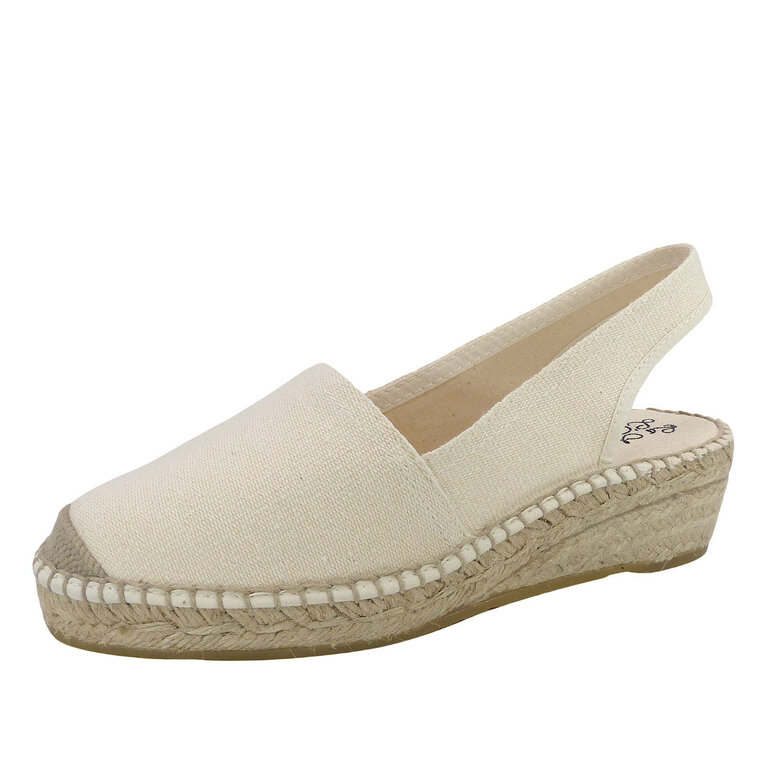 Espadrille compensée en toile coton 470 Écru - Les espadrilles ...