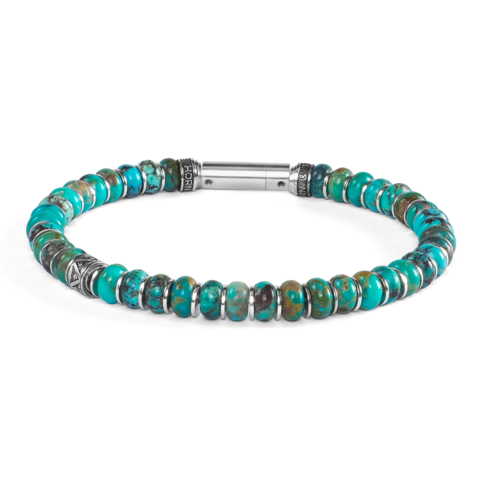Bracelet Homme Turquoise Kingman Nuancée - 6mm - Horn & Stones