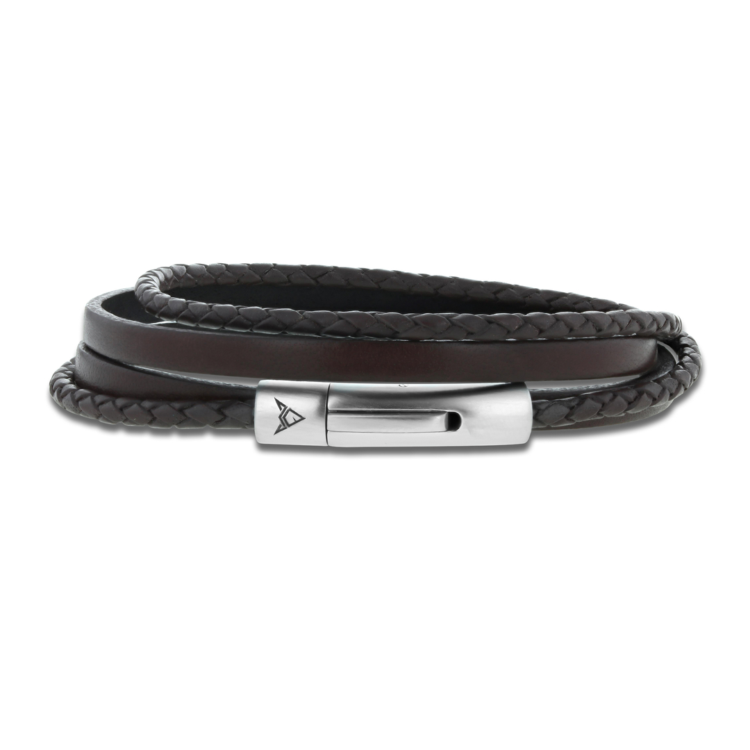 Bracelet en Cuir pour Homme - Marron - Horn & Stones