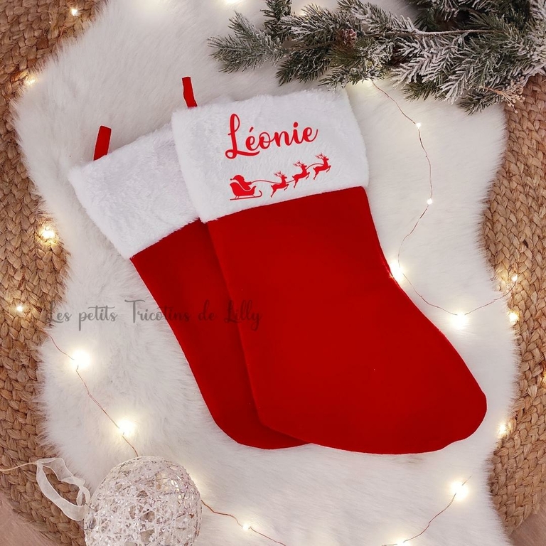 BOTTE DE NOËL - ROUGE - COLLECTION NOËL - NOËL - Les petits Tricotins ...