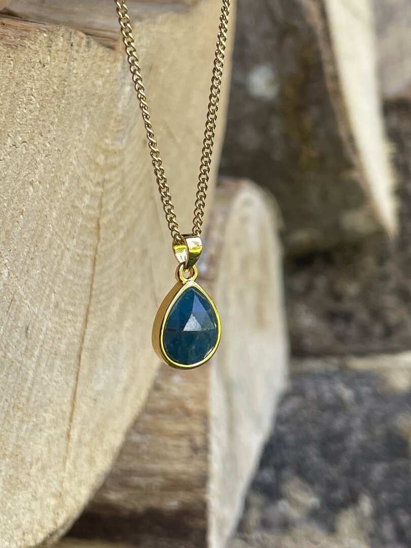 Pendentif goutte Apatite en pierre naturelle - fantaisie - BIJOUX ...