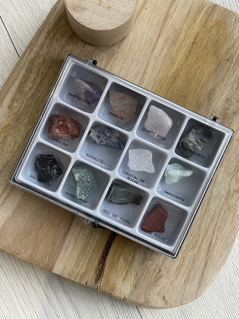 Minéraux Boite de 12 Pierres Pierres brutes de lithothérapie et de ...