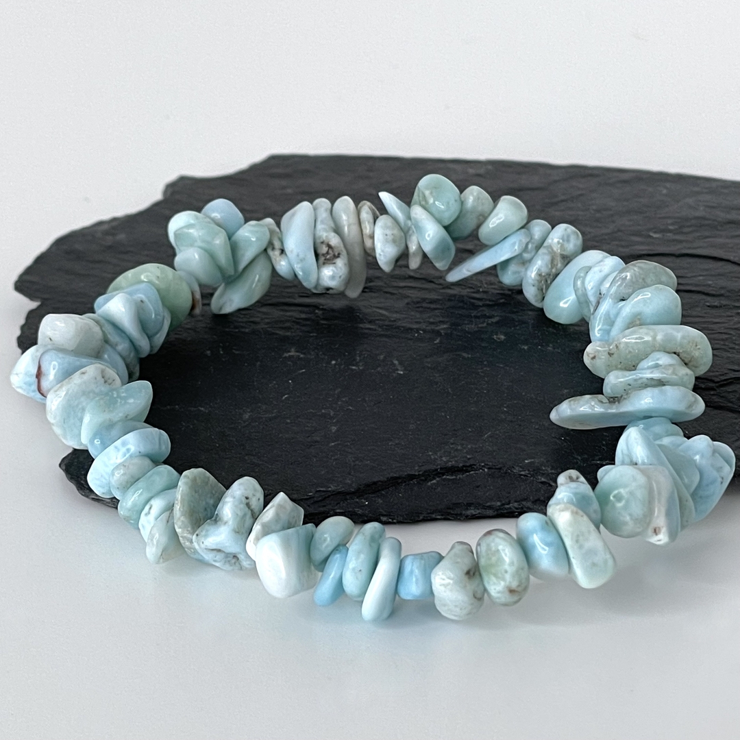 Bracelet baroque en pierre naturelle de Larimar - BIJOUX/Bracelets - Pierres du monde Vosges