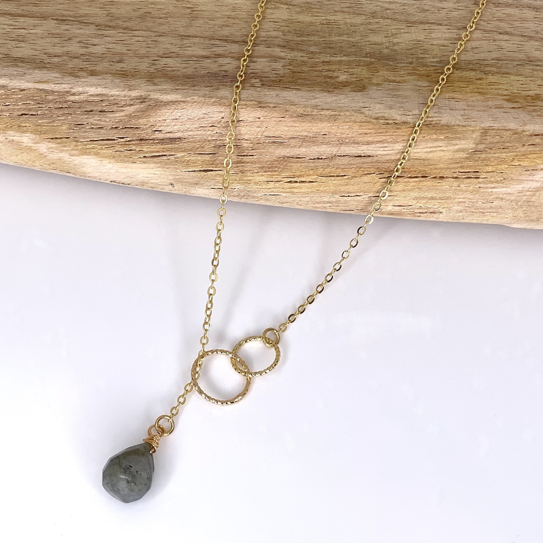 Collier labradorite en pierre naturelle forme goutte - BIJOUX/Colliers ...