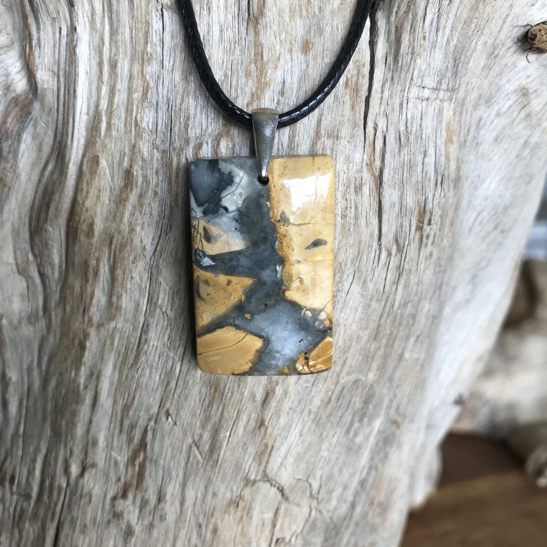 Pendentif Jaspe Maligano - JASPE BRECHIQUE/JASPE MALIGANO - Pierres Indigo