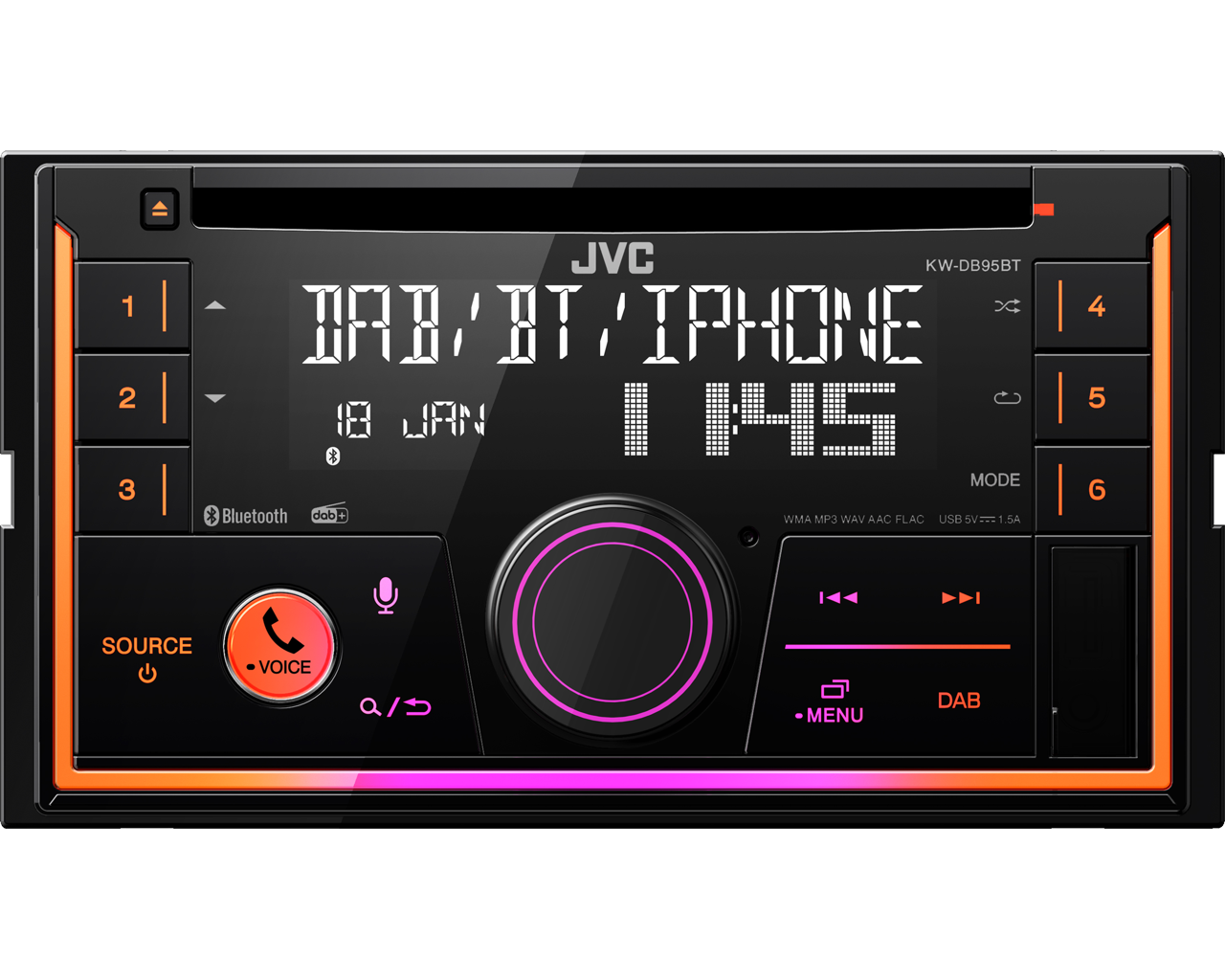 JVC KW-DB95BT Autoradio 2-DIN - Autoradios