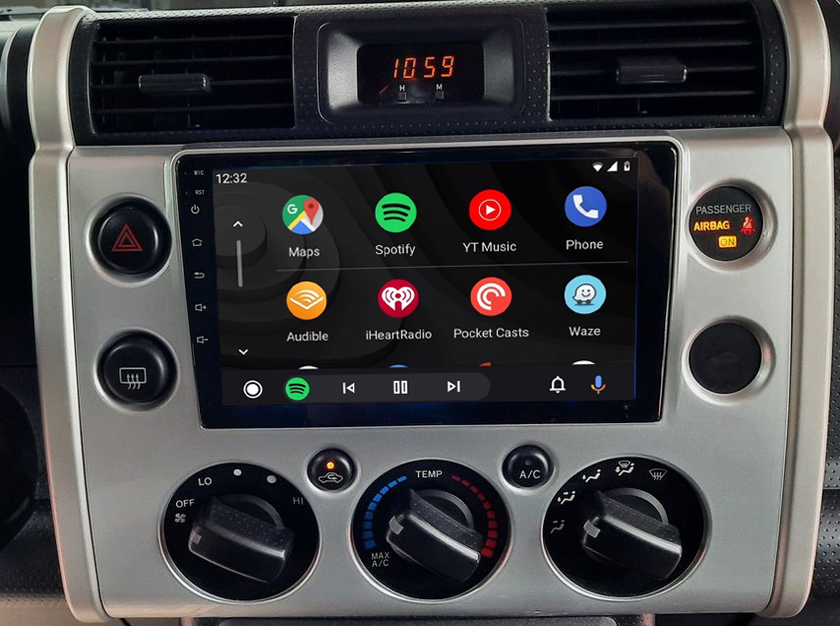 Tablette tactile QLED Android 13.0 et Apple Carplay sans fil Toyota FJ ...