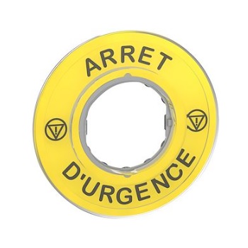 SCHNEIDER ELECTRIC - Etiquette circulaire jaune 3D dia.60 - Arrêt d ...