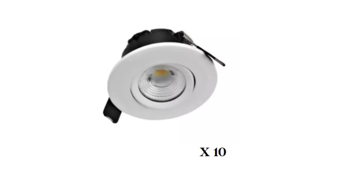 10 Spots Etanches - Dimmable 7W Orientable - Diamètre perçage 68mm avec ...
