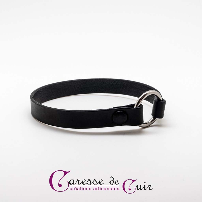 Collier de ville noir - Colliers en cuir/Colliers de ville - Caresse de Cuir