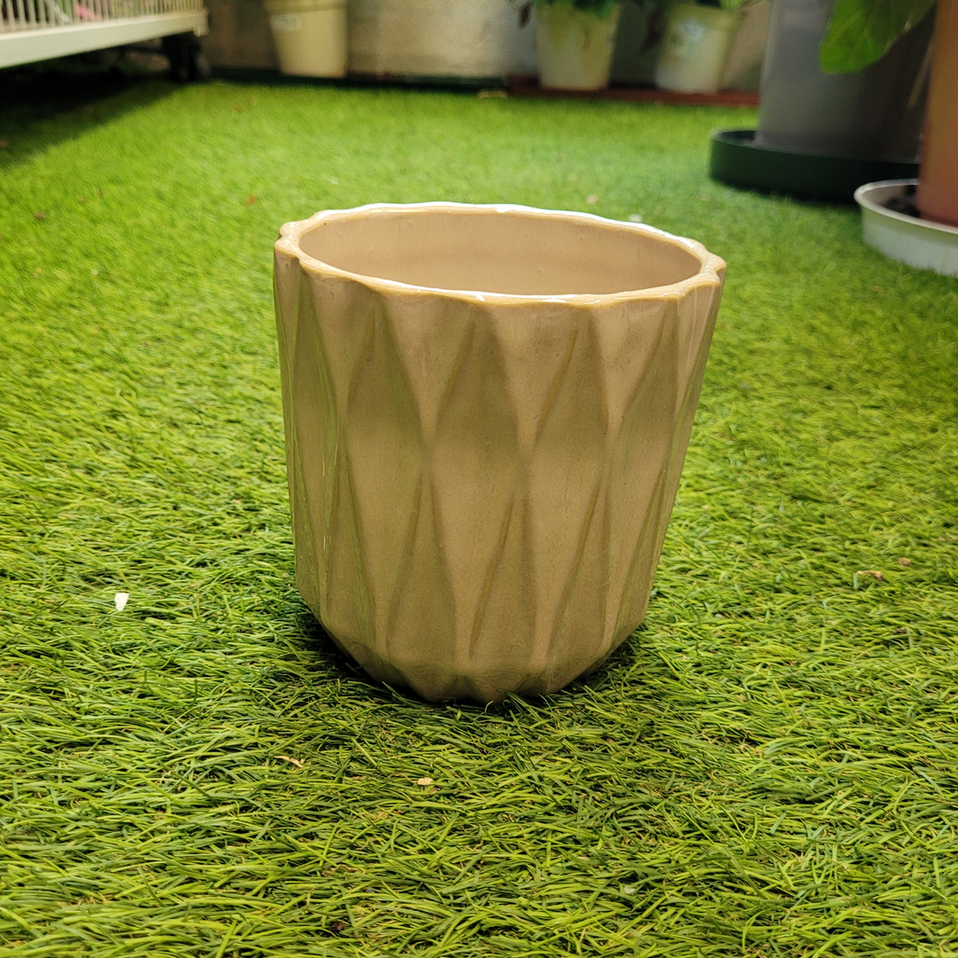 Cache-pot beige Accordéon - Déco/Cache-pots - La Jardinerie de Pessicart