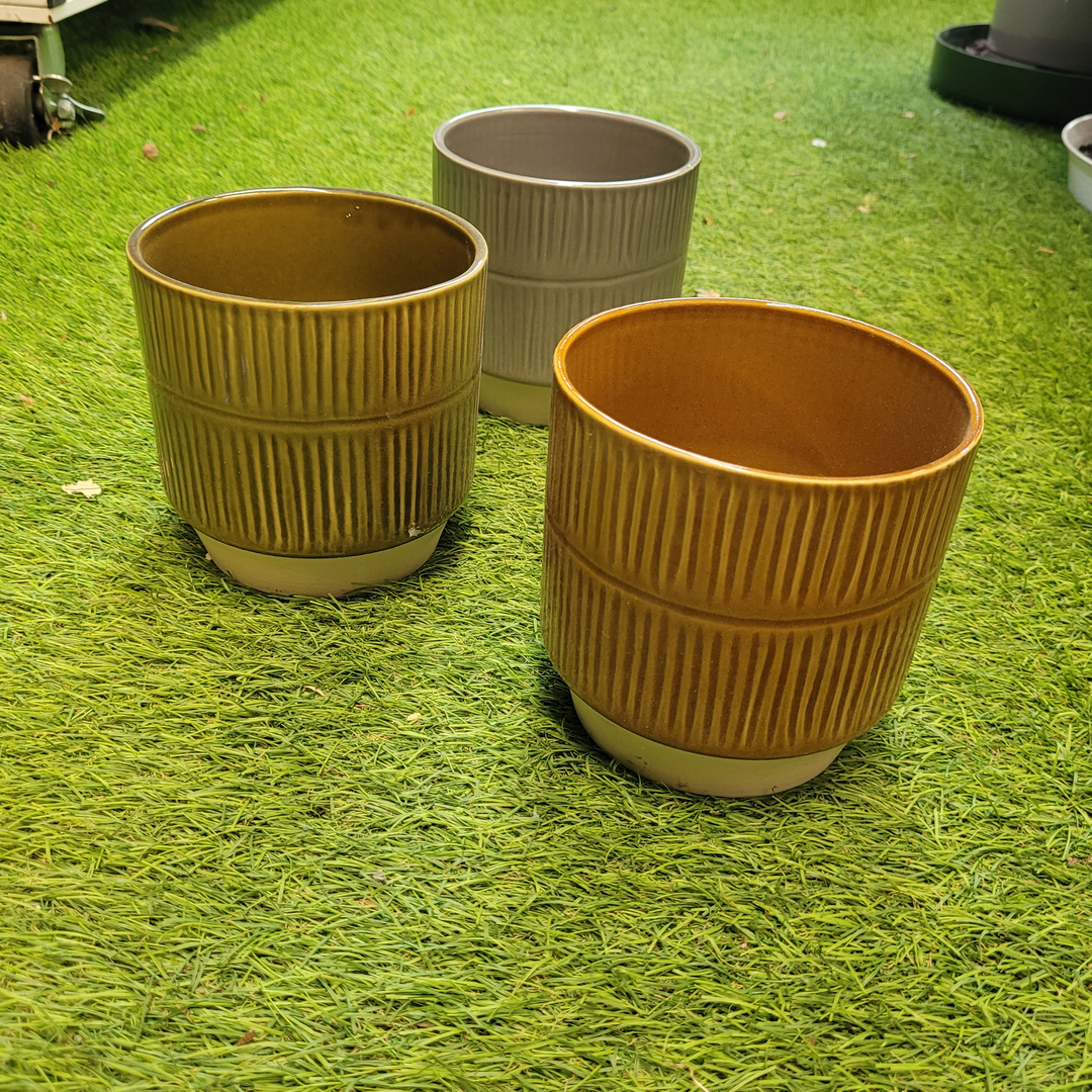 Cache-pot rayures - Déco/Cache-pots - La Jardinerie de Pessicart