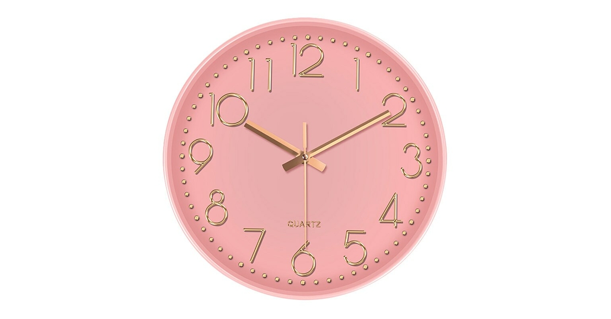 Horloge murale nordique rose 20cm - L'Horloge Murale