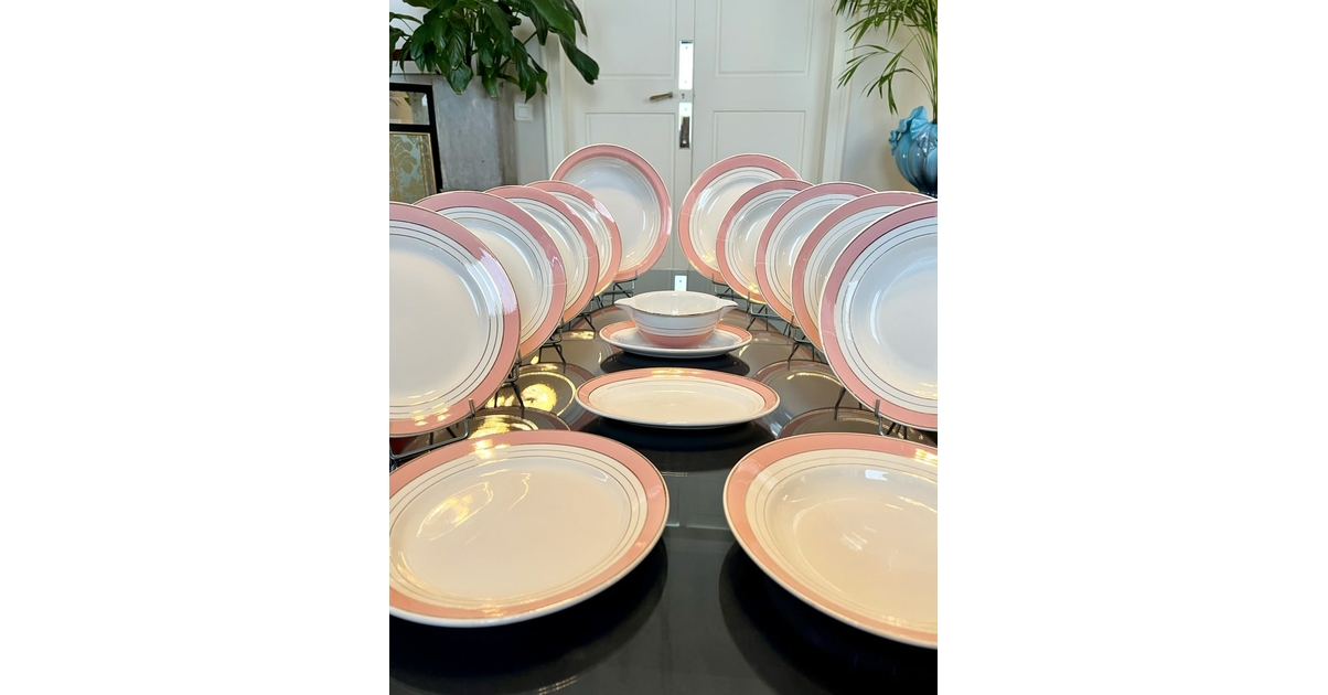 Service de table Art Déco en demi porcelaine Lunéville - Assiettes et ...