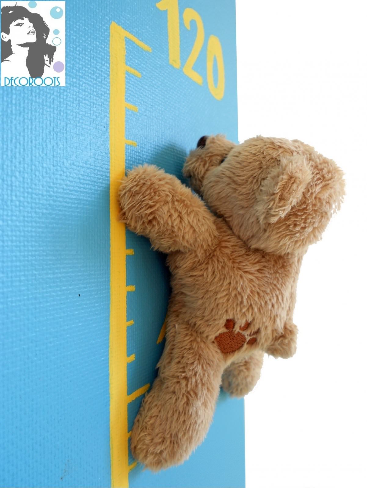 toise bébé ours bleu et beige garçon. - Décoration enfant bébé/Objet ...