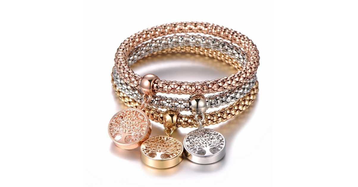 Bracelet femme strass 3 arbres de vie - Bijoux Femmes/Bracelets ...