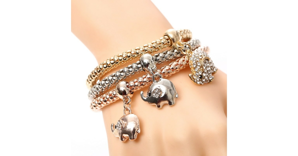 Bracelet femme strass 3 Eléphants d'Inde - Bijoux Femmes/Bracelets ...